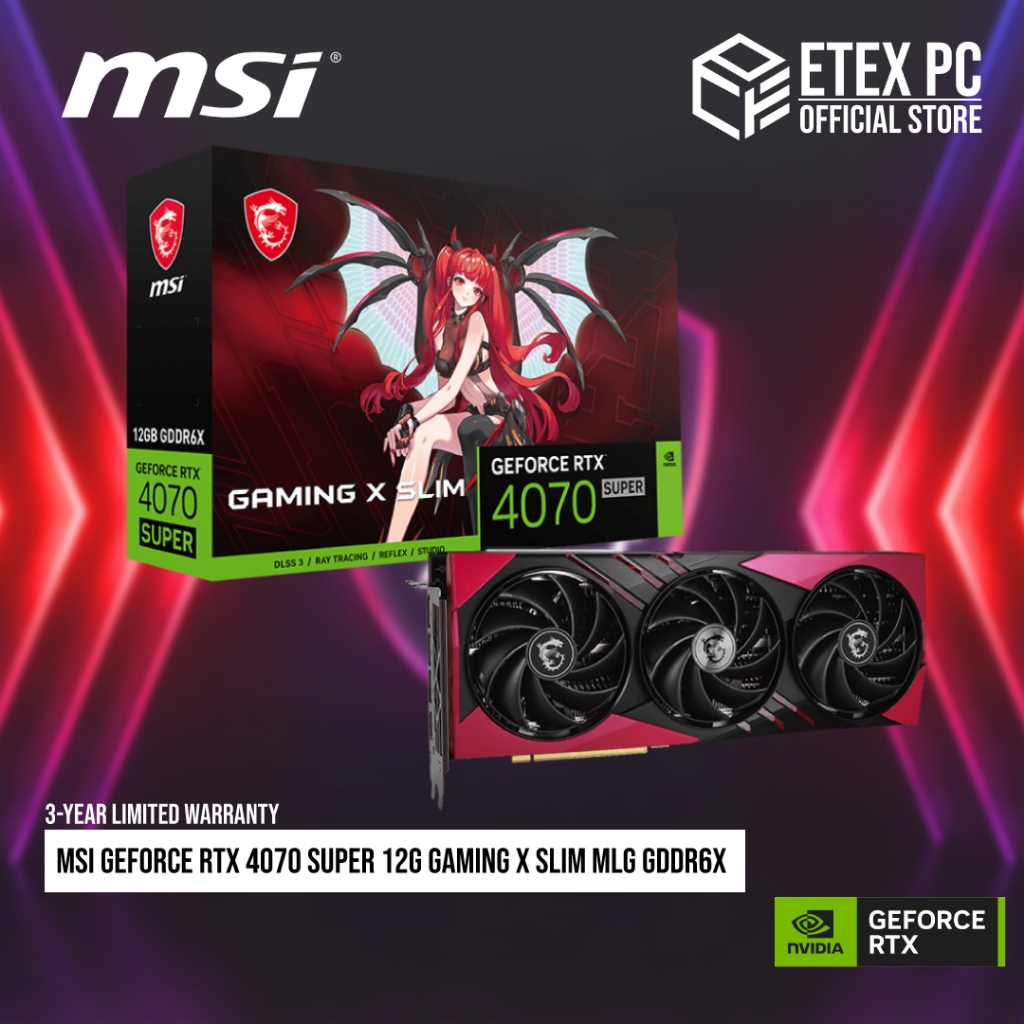 MSI GeForce RTX 4070 SUPER 12G Gaming X Slim MLG GDDR6X # 4070 SUPER ...