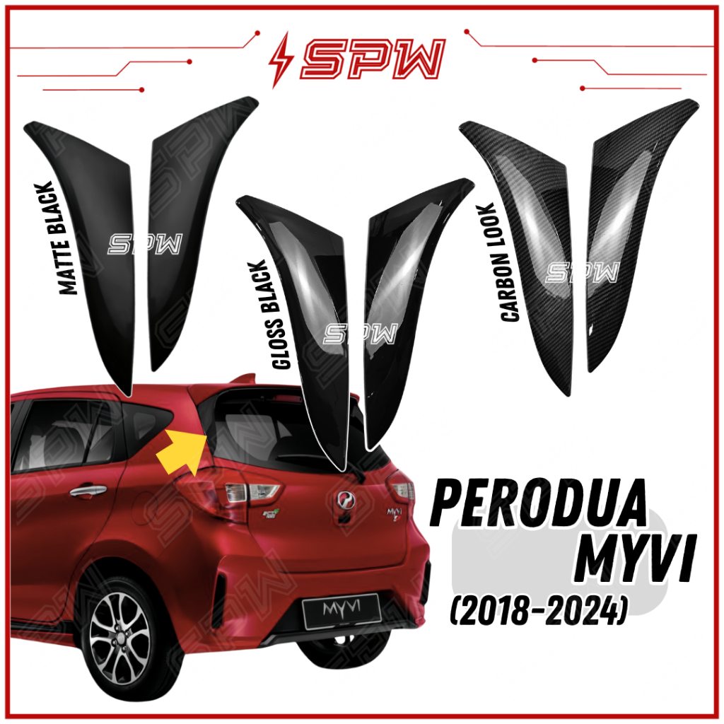 Perodua Myvi G3 (2018-2025) Spoiler Pillar Extension Rear Trunk Bonnet ...