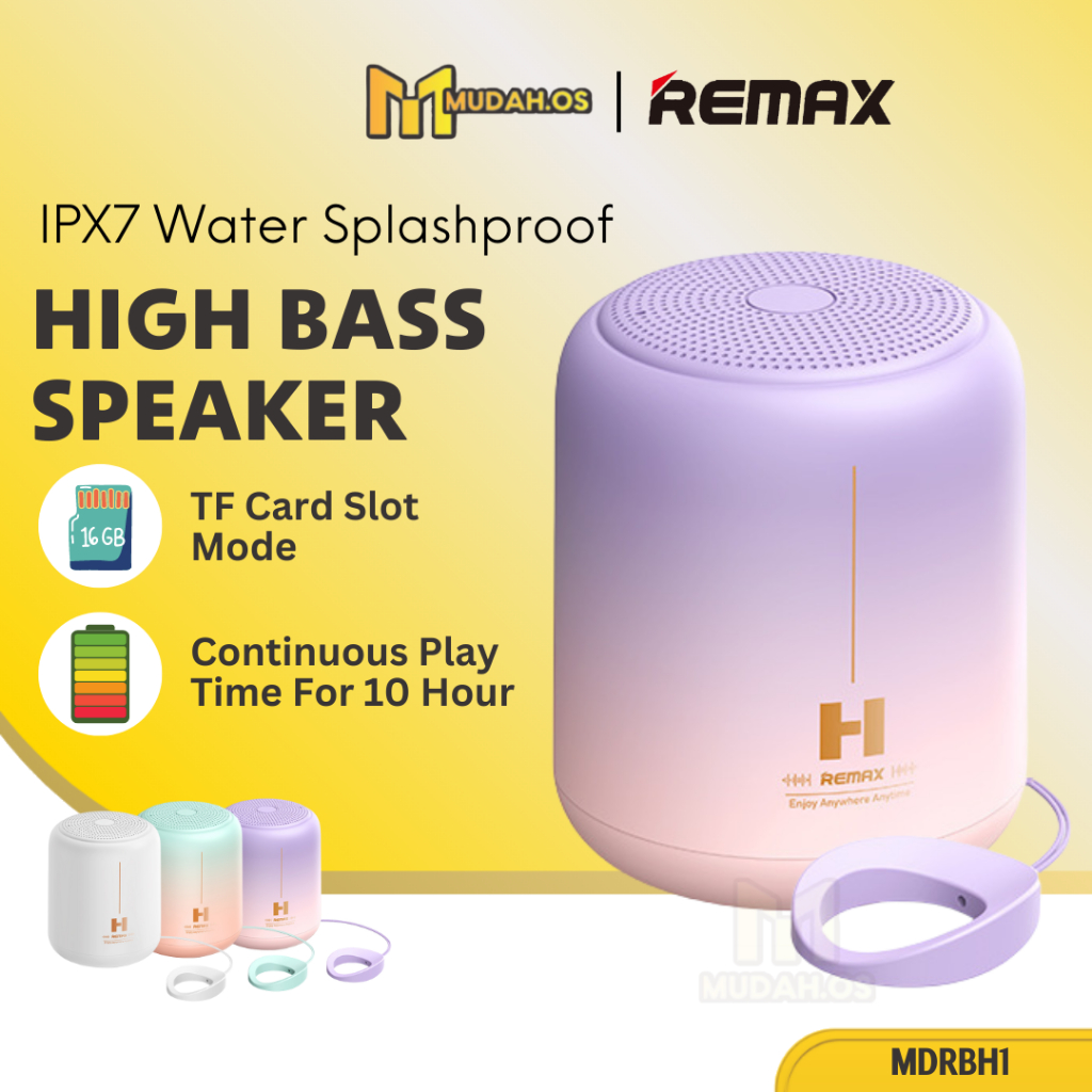 REMAX Waterproof IPX7 Mini Speaker Super Bass Bluetooth Wireless Spiker ...