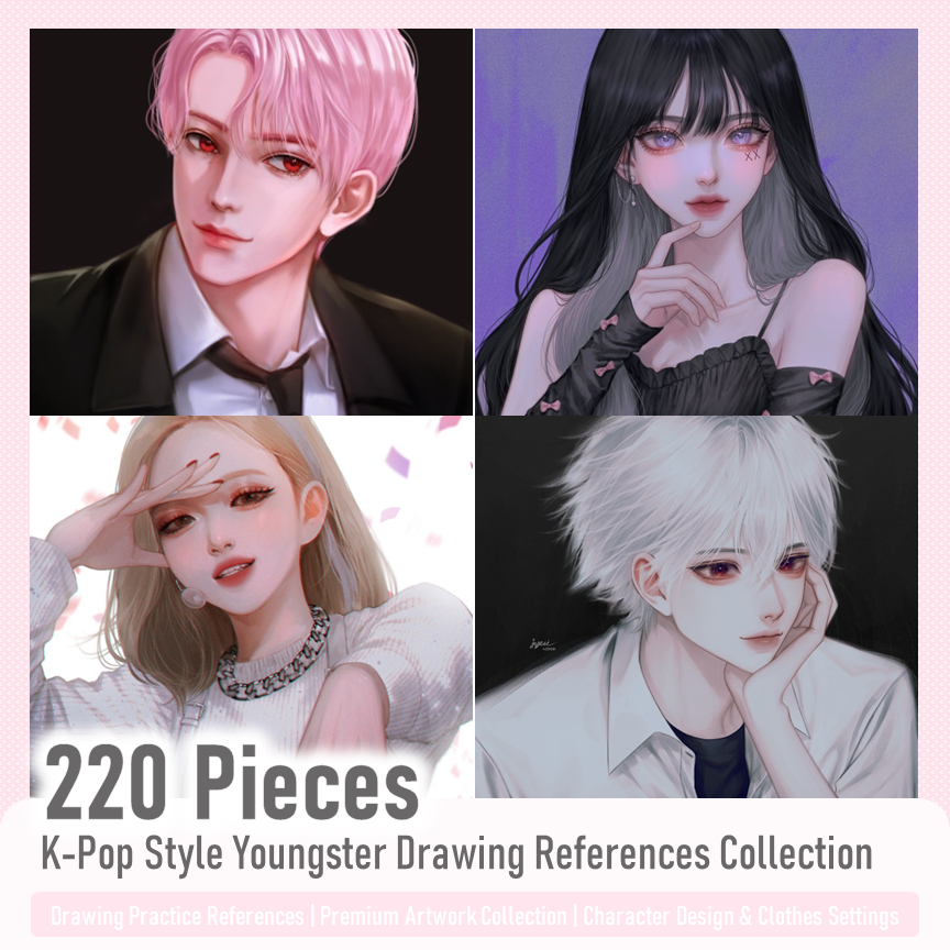 🔥 Drawing References Illustration - K-Pop Style Youngster References ...