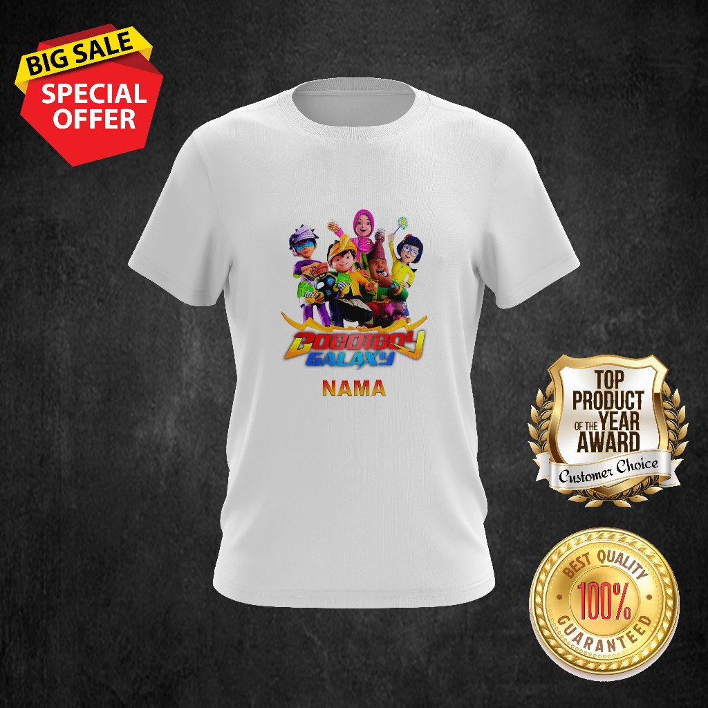 BOBOIBOY AND FRIENDS RAYA CAN ADD ON NAME DESIGN 1 TSHIRT ROUND NECK ...