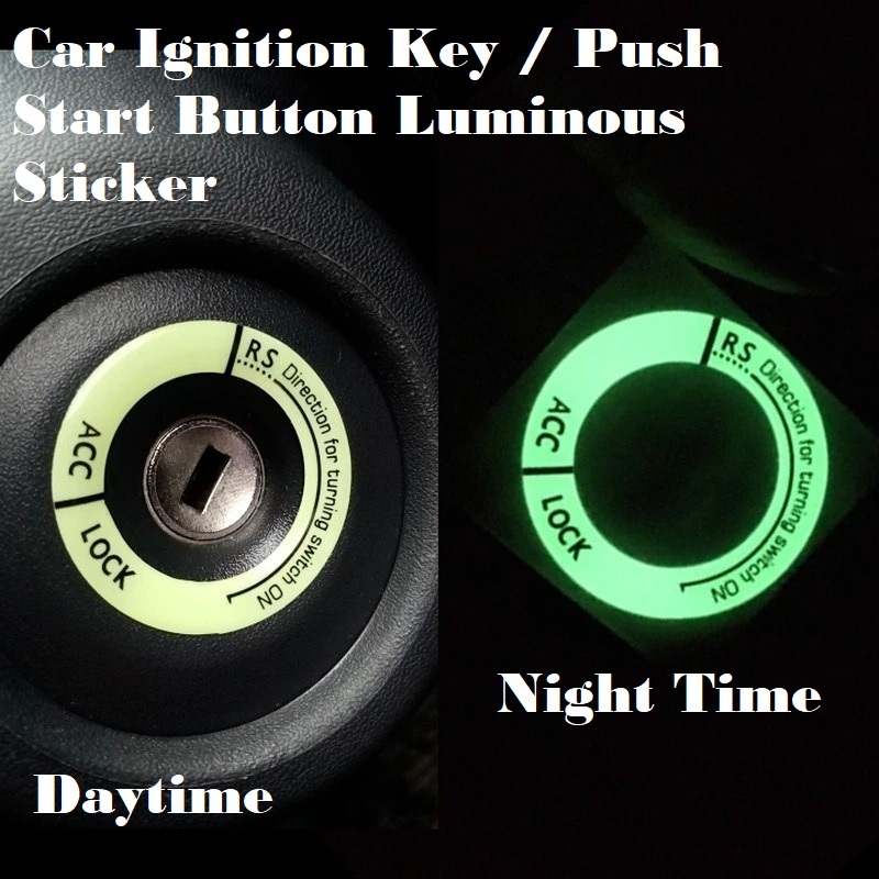 Car Key Ignition Switch Cover Ring Luminous Push Start Motorcycle ...