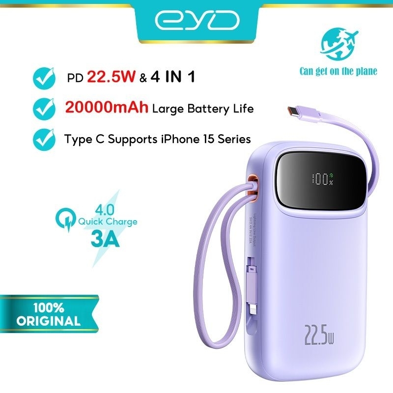 EYD JS38 20000mAh MINI POWER BANK PD 22.5W SUPER FAST CHARGE DIGITAL ...