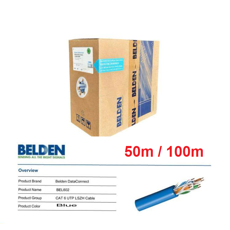 LOOSE ( Without RJ45 Terminated ) 50m / 100m Belden CAT6 LAN Cable - Belden Cat6 Lan Cable ...