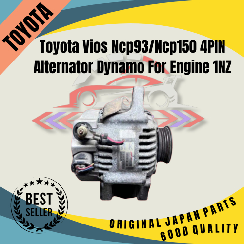 Toyota Vios Ncp93/Ncp150 4PIN Alternator Dynamo For Engine 1NZ | Shopee ...