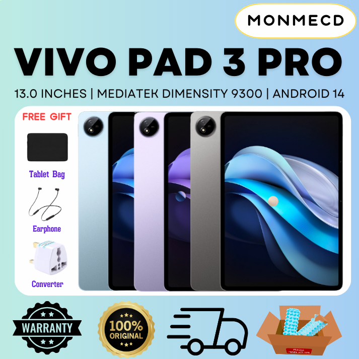 【256 IN STOCK】VIVO Pad 3/Pad 3 Pro snapdragon 8s gen 3/Mediatek ...