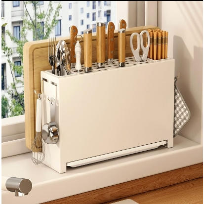 Kitchen knife storage rack wall mounted chopstick cage cutting board ...