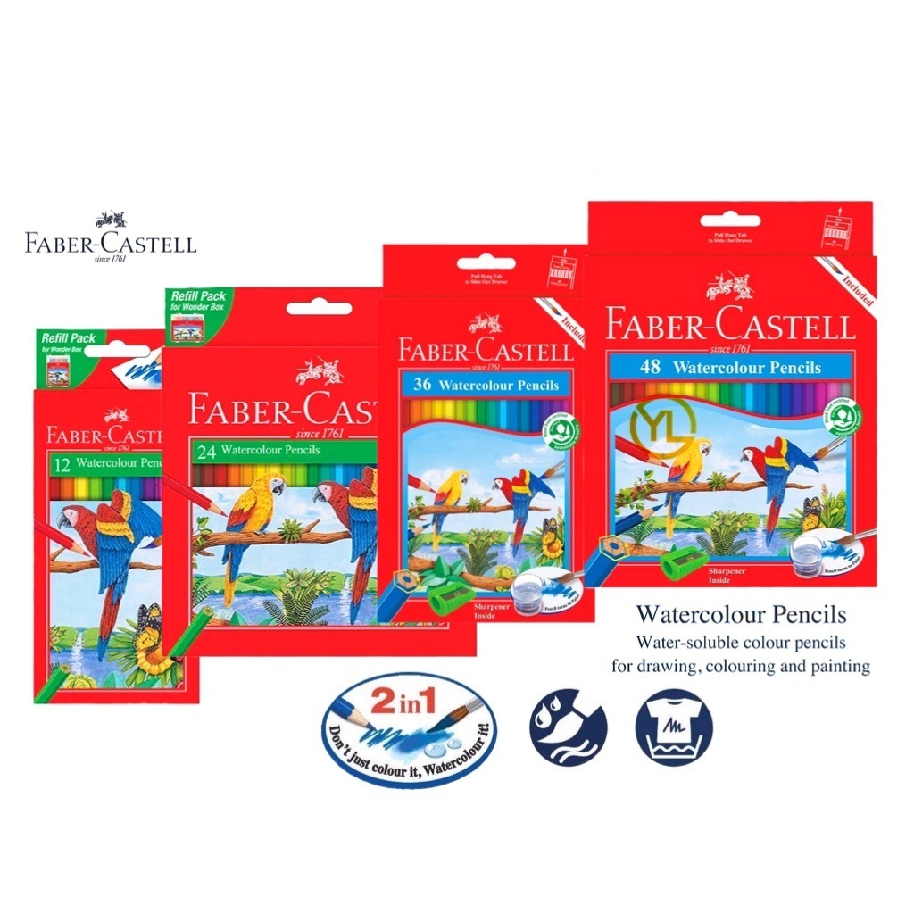 Faber-Castell Watercolour Pencil / Color Pencil / Pensel Warna Refill ...