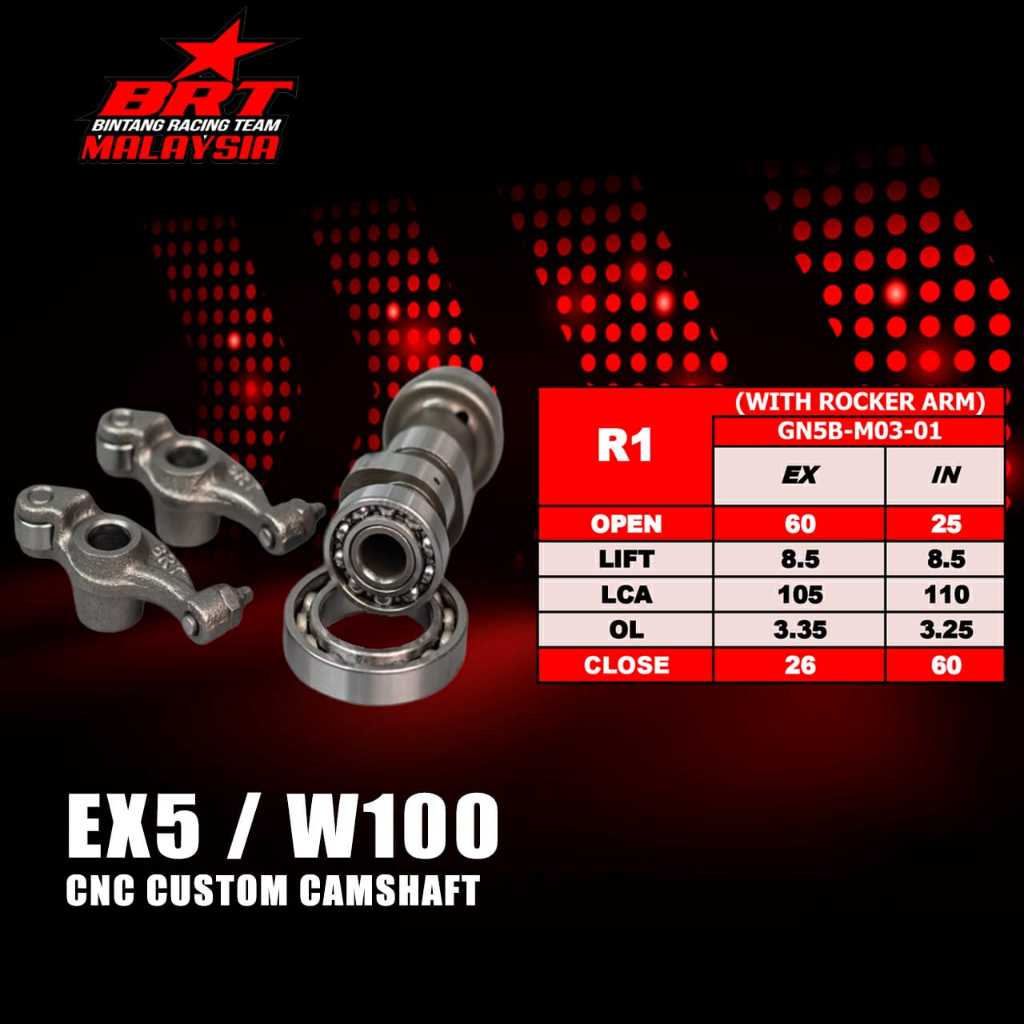 HONDA EX5 / WAVE100 / WAVE 100 BRT RACING CNC CUSTOM CAMSHAFT / CAM ...