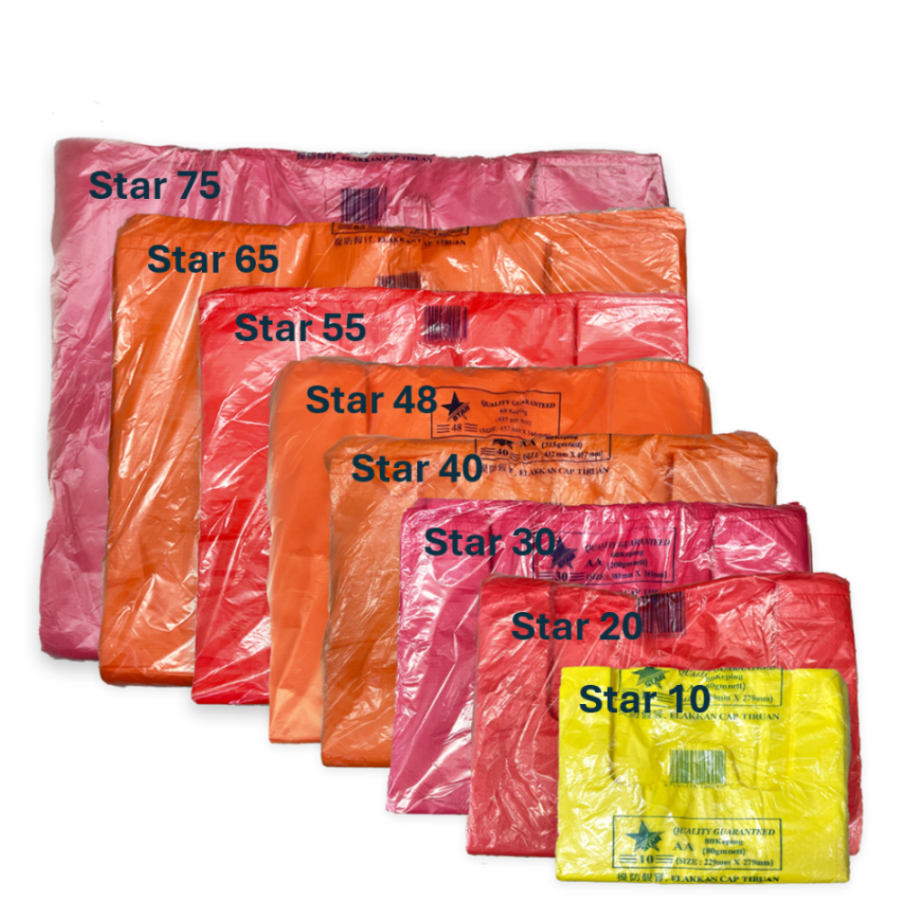 Plastic Bag Star Brand High Quality Singlet Bag | T-Shirt Bag ... Plastic Bag Star Brand High Quality Singlet Bag | T-Shirt Bag ...