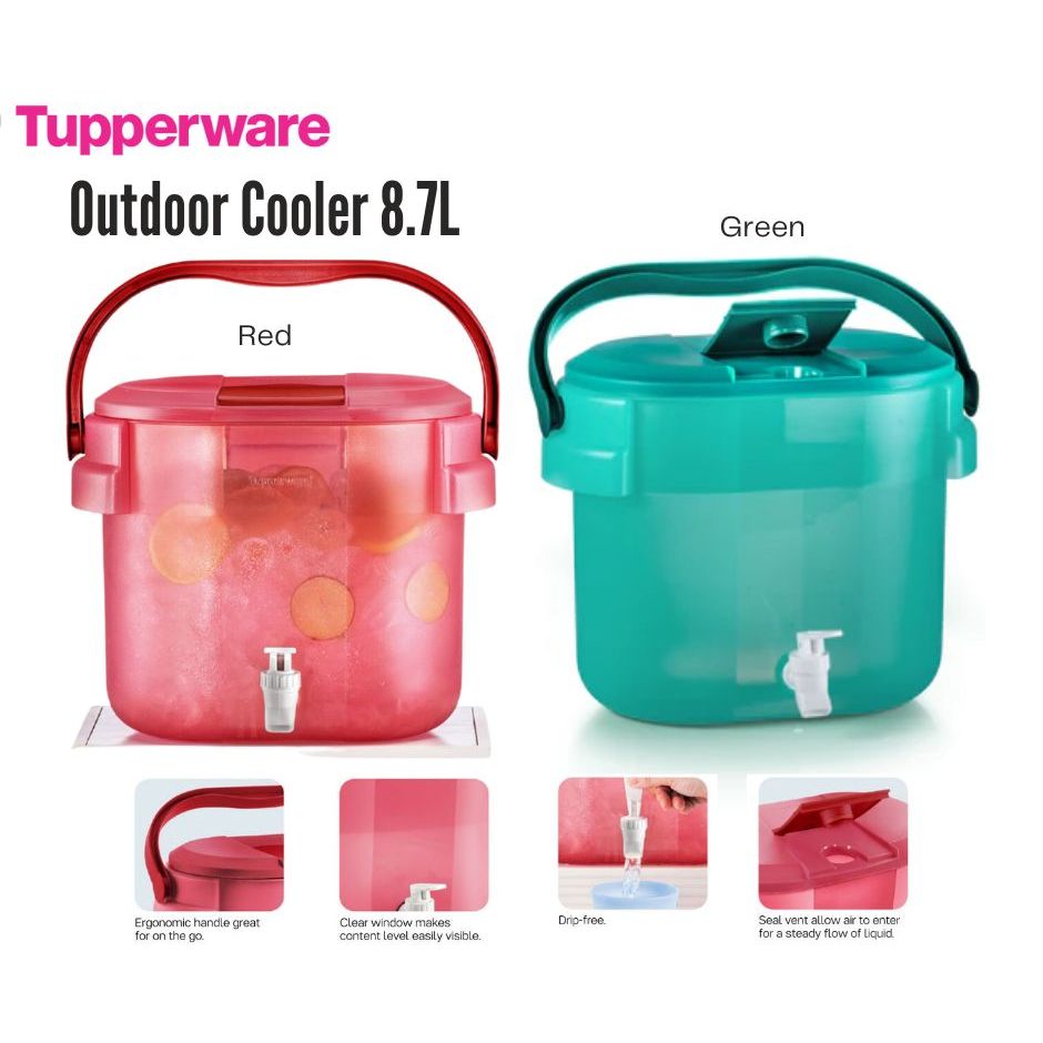 Tupperware Outdoor Cooler Bekas Air Paip Water Container Liquid Tight ...