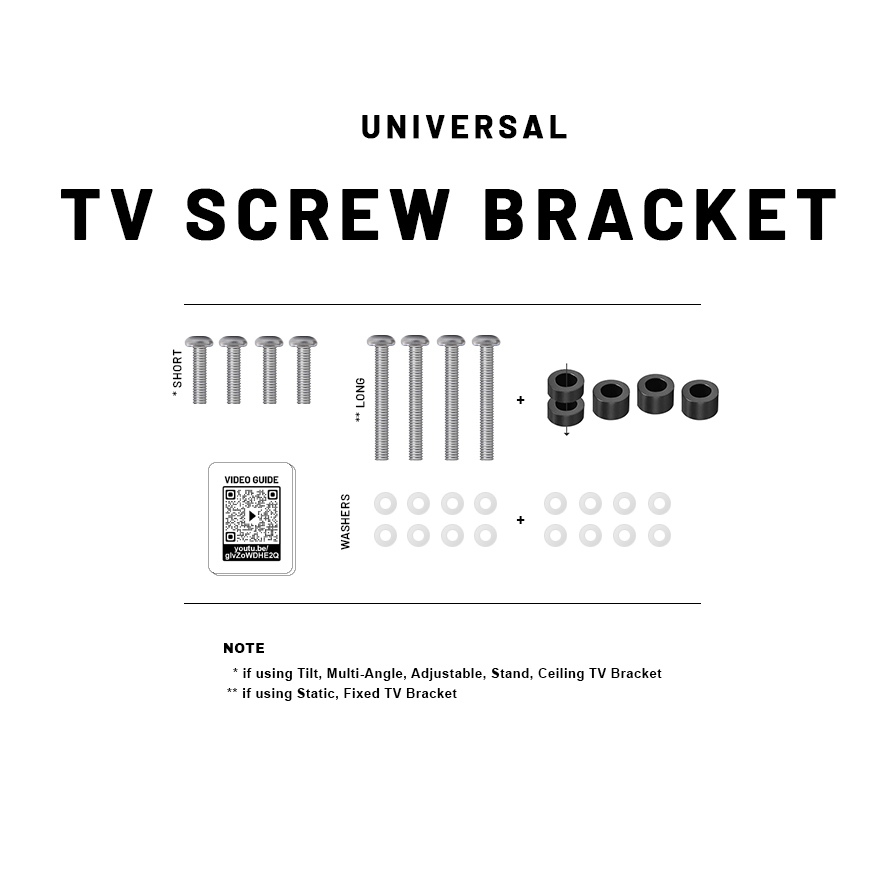 [No Bracket] UNIVERSAL TV Screw Bracket for Panasonic, LG, Sony ...