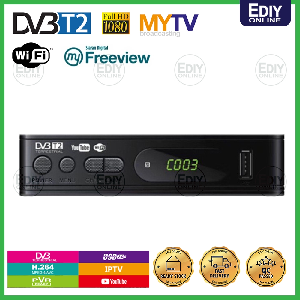2023 Digital Antenna Channel Receiver Decoder Tunner Set Top Box DVBT2 Malaysia Myfreeview Mytv ...