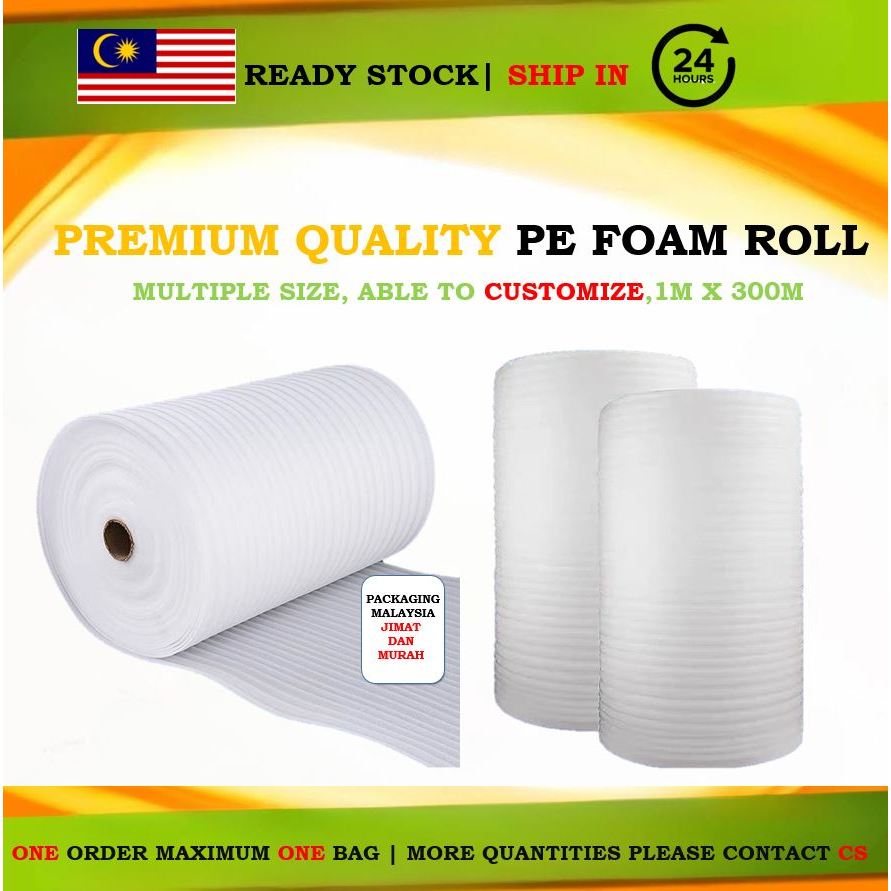 PLAIN PE FOAM ROLL (0.5MM/1MM/2MM/3MM) / PE FOAM PACKAGING / 珍珠棉 ...