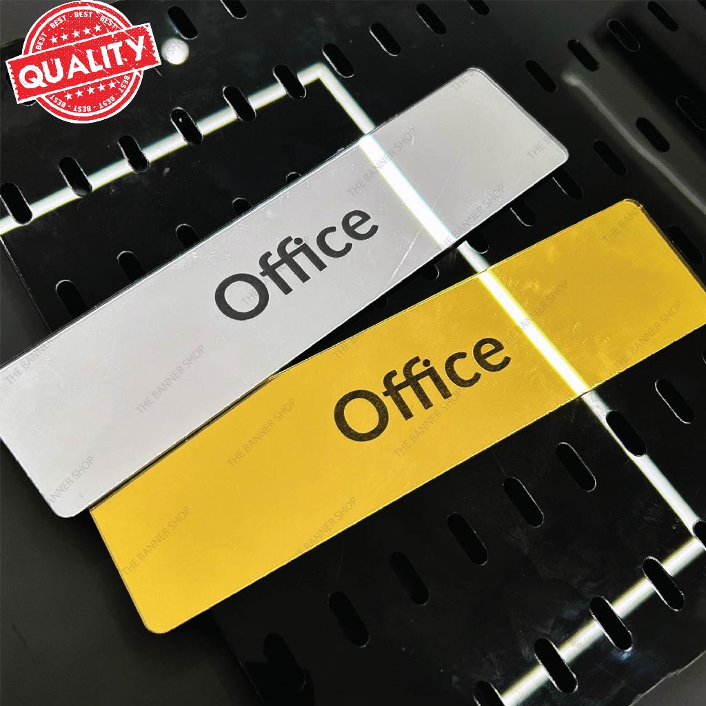 Acrylic Signage, Office Sign (Gold & Silver) Laser Engraved Acrylic ...