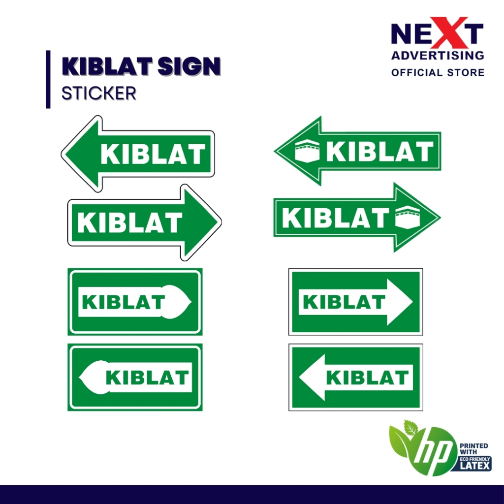 Kiblat Sticker Sign | Tanda Arah Kiblat | Shopee Malaysia