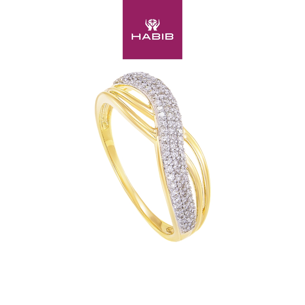 HABIB Pave Set Diamond Infinity Ring in 375/9K Yellow Gold 24815 ...