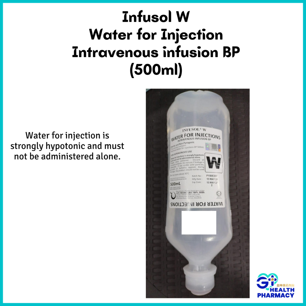 Infusol Water for injection Intravenous Infusion BP (500mL) | Shopee ...