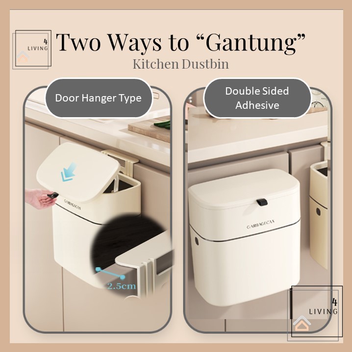 🔥READY STOCK🔥Minimalist Kitchen Dustbin Bertutup Tong Sampah Dapur ...