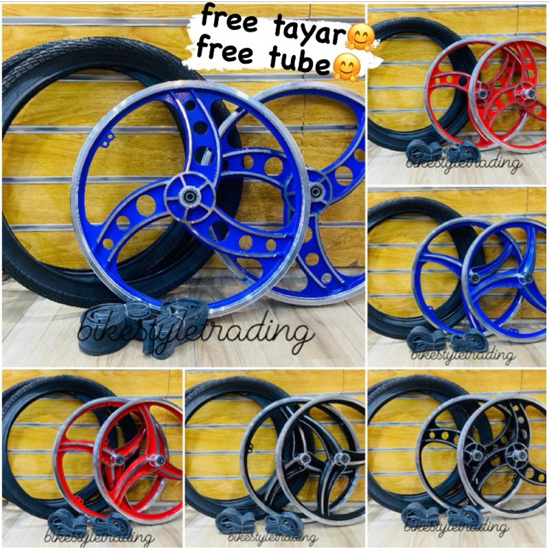 Sport rim 3 batang 20" Alloy Sport Rim Free tayar Free tube - basikal ...