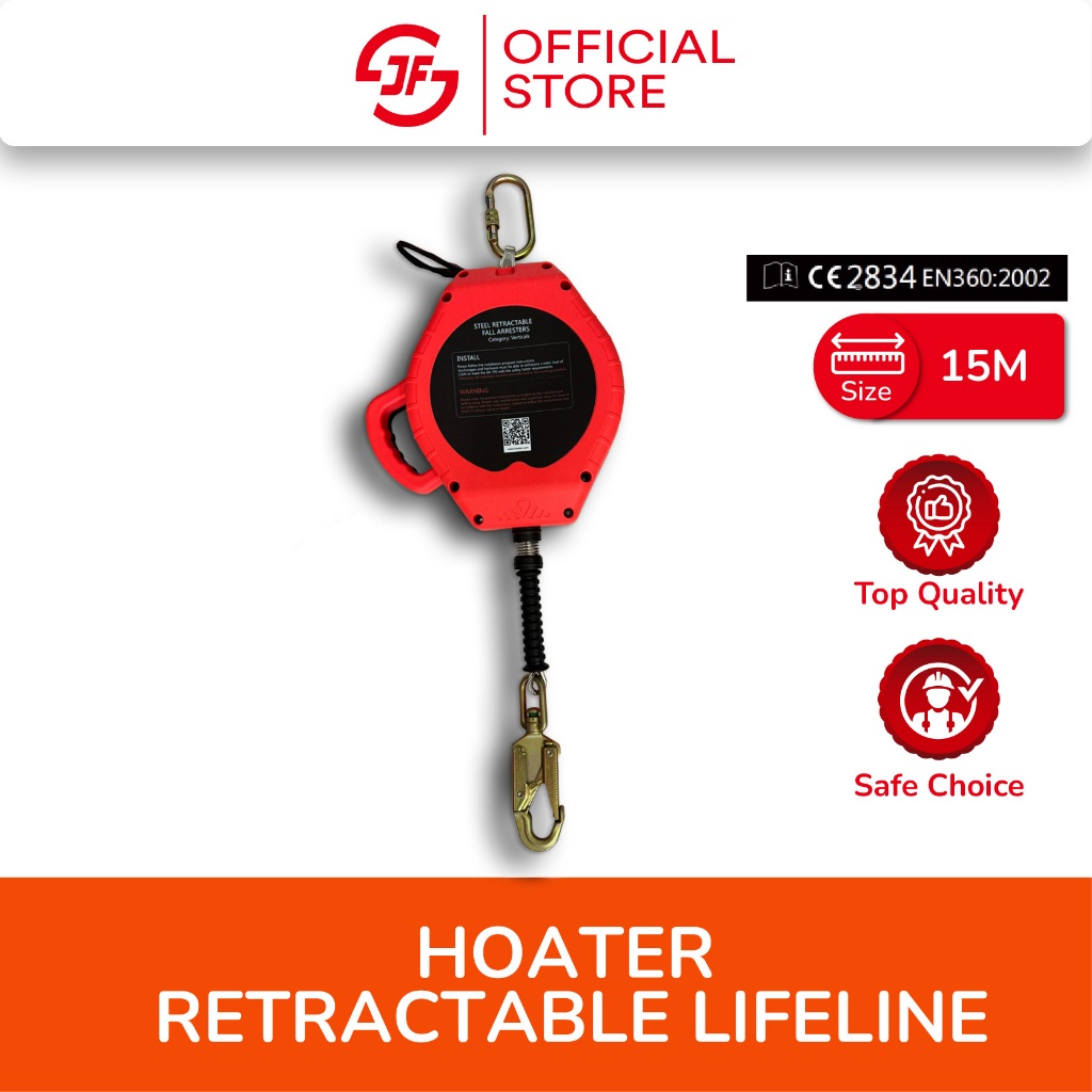 Hoater Retractable Lifeline Fall Arrester 15M Self Retracting Lanyard ...