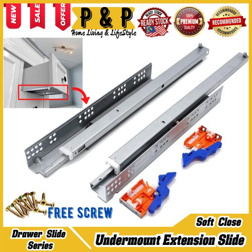 UNDERMOUNT EXTENSION DRAWER SLIDE WITH SOFT CLOSE RAIL LACI UNDER MOUNT ...