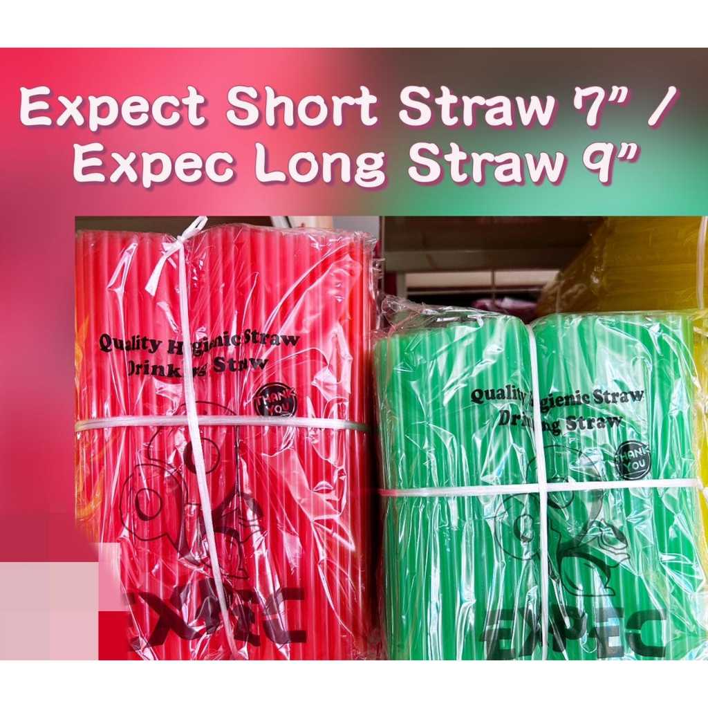 EXPEC STRAW [ SHORT 7" & LONG 9" ] /Hygienic Drinking Straw/ Disposable ...