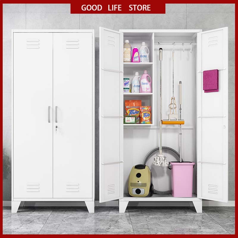 Balcony locker steel cleaning cabinet mall school mop cleaning storage ...