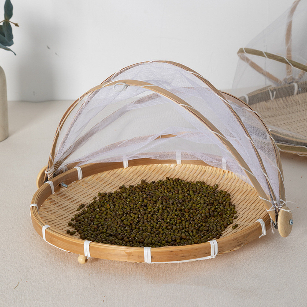 Bamboo Food Cover Bamboo Weaving Food Cover Mesh Net Serving Tent ...