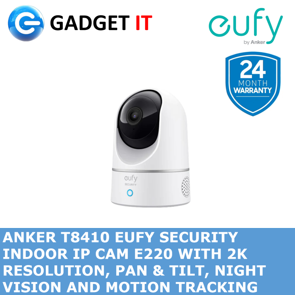 ANKER T8410 EUFY SECURITY INDOOR IP CAM E220 WITH 2K RESOLUTION, PAN & TILT, NIGHT VISION AND ...