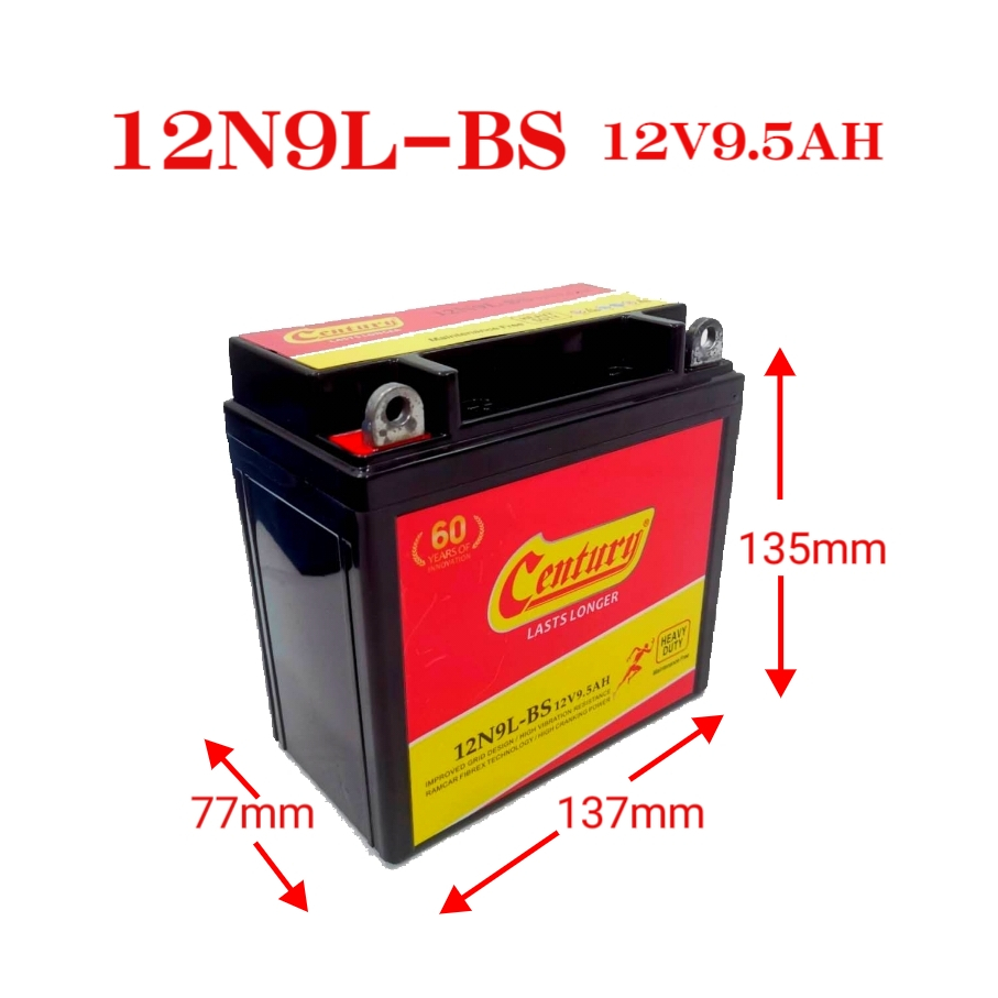 12N9L-BS BATTERY GEL (12V9.5AH) MODENAS JAGUH 175 / WMOTO EXTREME 150i ...