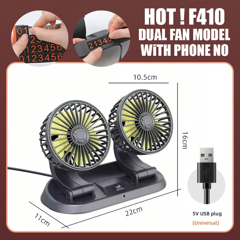 NEW double headed vehicle fan F410 CAR FAN | Shopee Malaysia