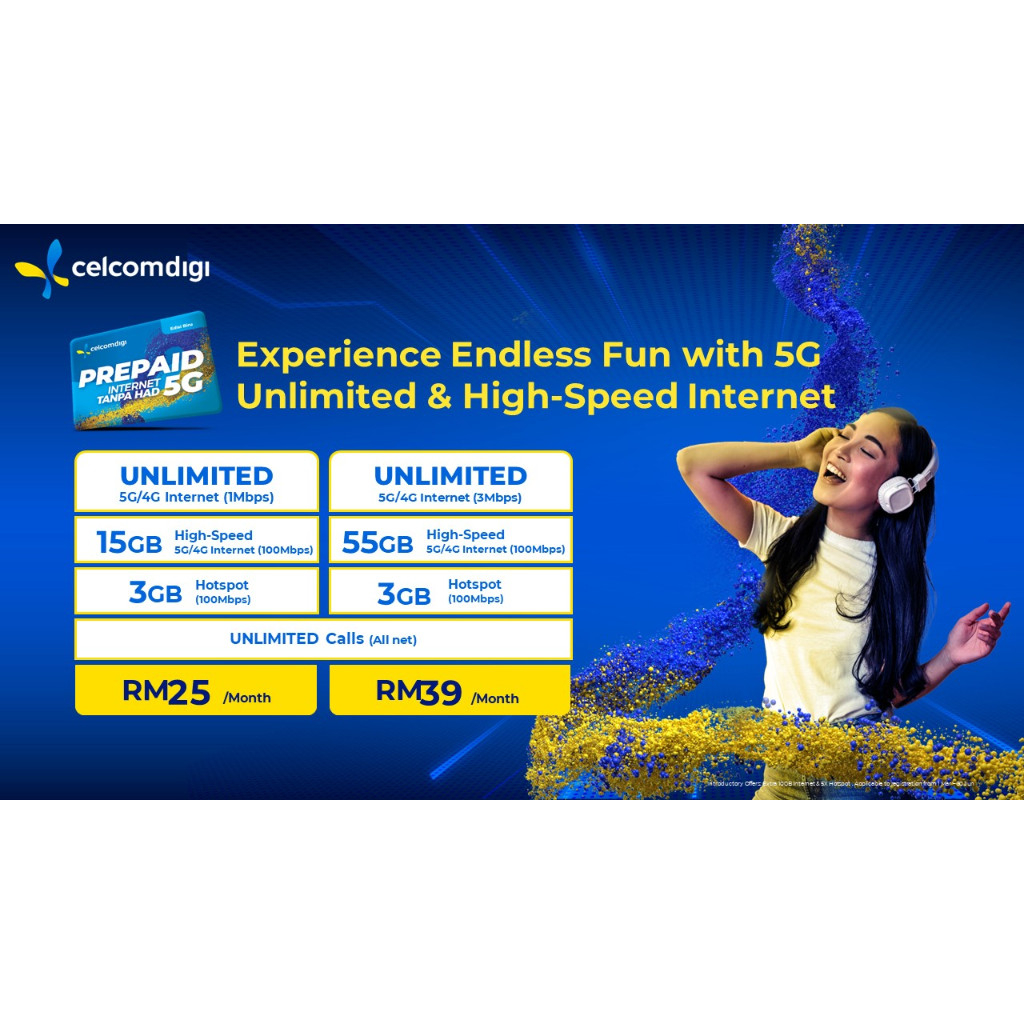 CELCOM PREPAID 5G - UNLIMITED INTERNET & CALL | Shopee Malaysia