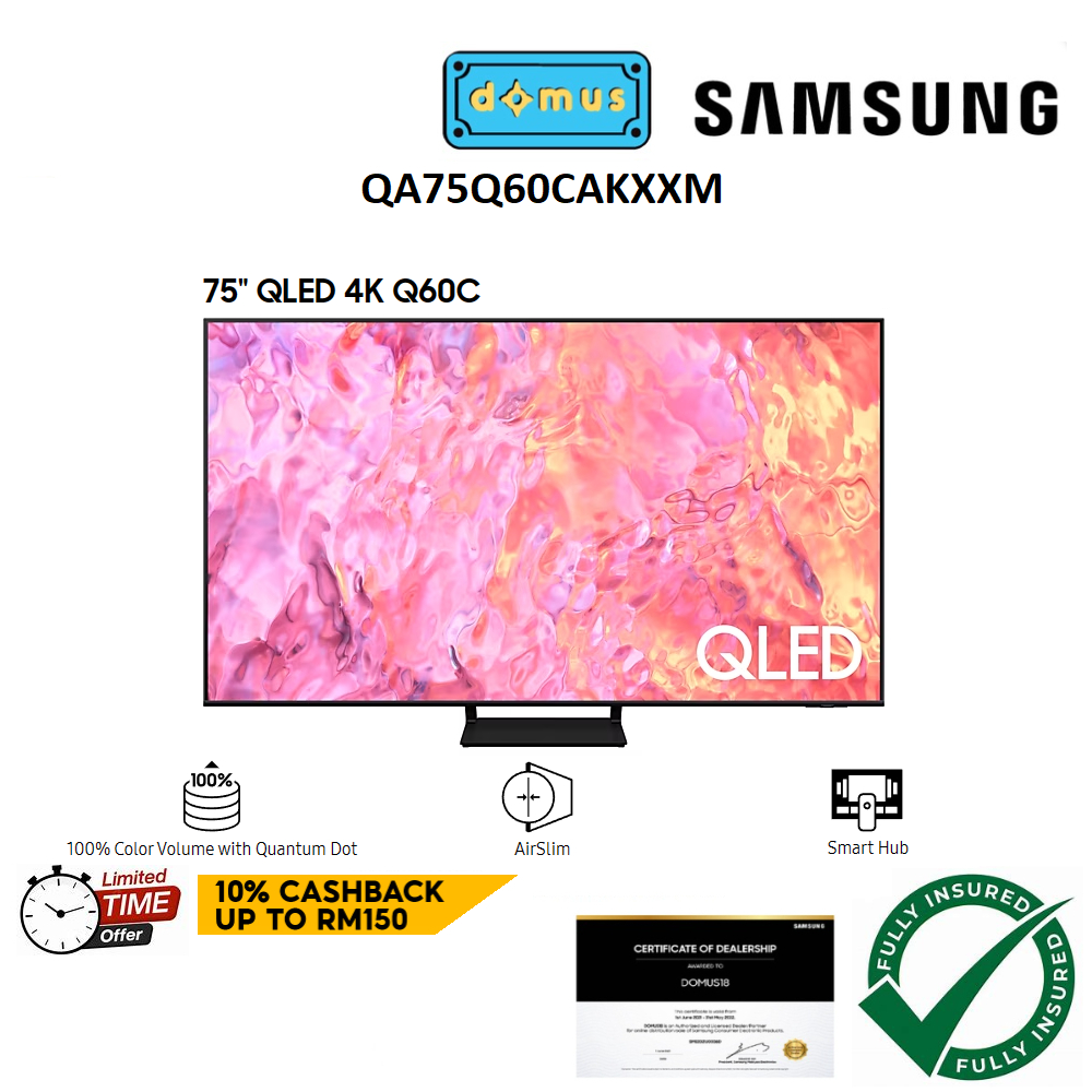 Samsung 75" QLED TV 4K Q60C Series 75 Inch 4K Smart TV QA75Q60CAKXXM ...