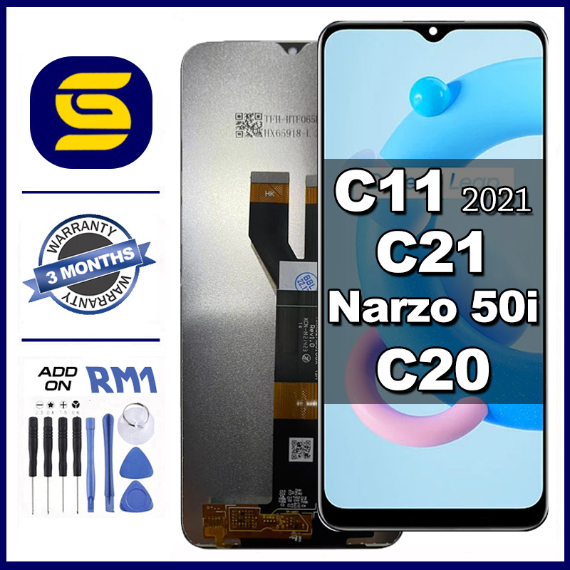 LCD REALME C11 2021/ C21/ C20/ Narzo 50i Compatible For Glass Original Touch Screen Digitizer ...