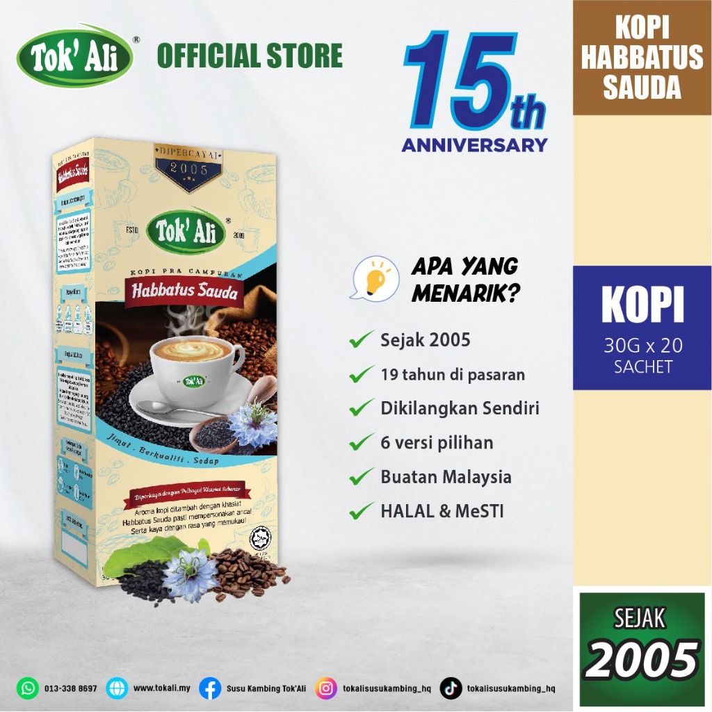 TOK' ALI KOPI HABBATUS SAUDA 30g x 20 Sachet | Shopee Malaysia