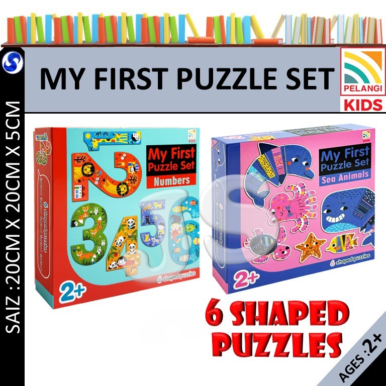 MY FIRST PUZZLE SET : SEA ANIMALS & NUMBERS | AGES : 2+ ( 6 Shaped ...