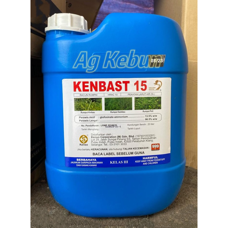 20L Kenso Kenbast Basta 15 Glufosinate Ammonium 13.5% Racun Rumpai ...