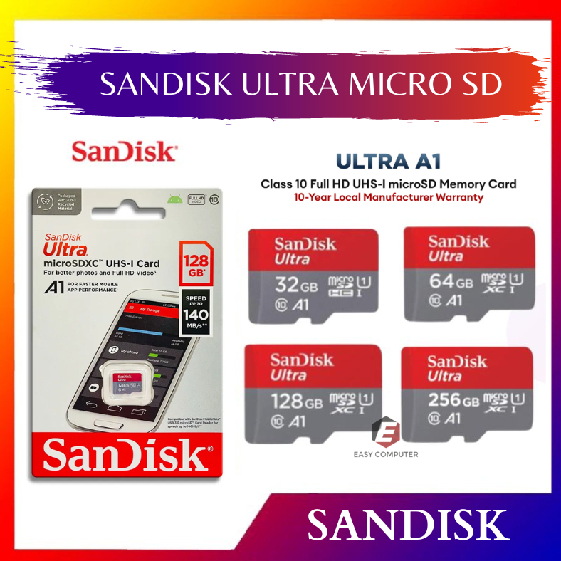 SanDisk Ultra A1 Class 10 microSD™ for Smartphone & Tablets Memory ...