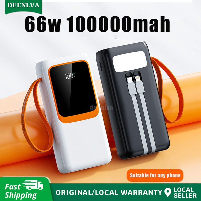66w Power Bank 100000mAh Super Fast Charge Powerbank USB Type C PD ...