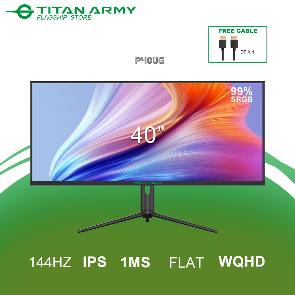 TITAN ARMY 40” IPS WQHD 2K 144Hz 1ms HDR400 92%DCI-P3 Adaptive Sync ...