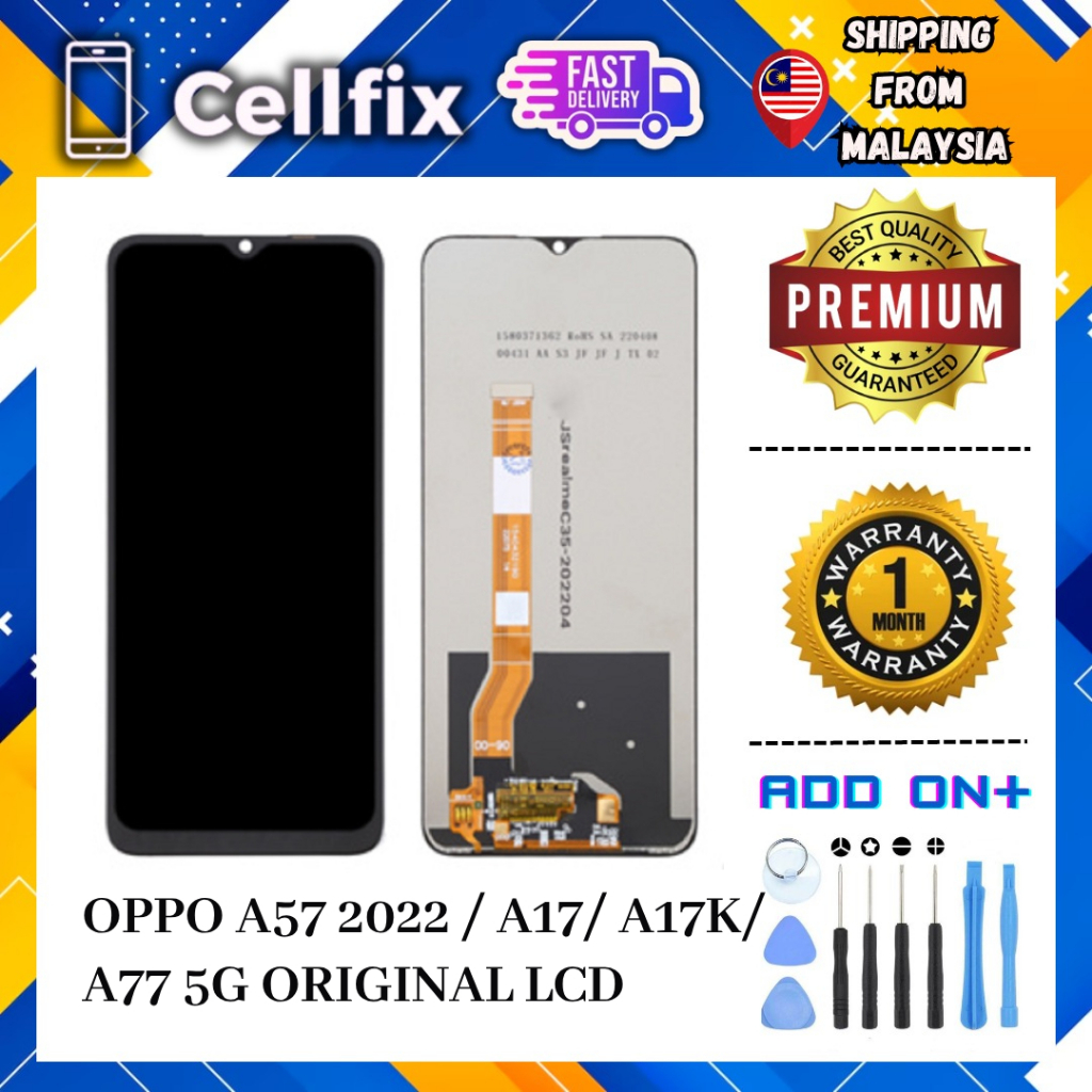 OPPO A57 2022 / A17/ A17K/A77 5G / A57 NEW ORIGINAL PFTM20 CPH2477 ...