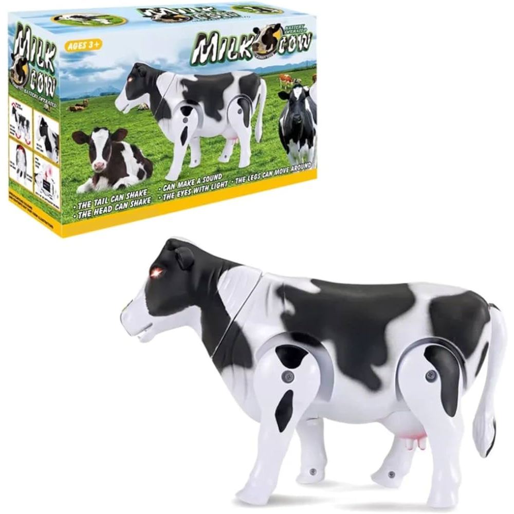 Electric Walking Milk Cow Toy - Realistic Simulation Cow Figure for ...