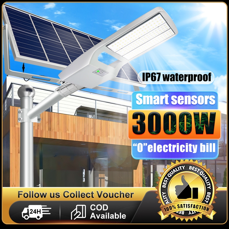 Ready Stock Solar Light Outdoor Lighting 3000W Angle Adjustable Lampu Solar Street Light Outdoor ...