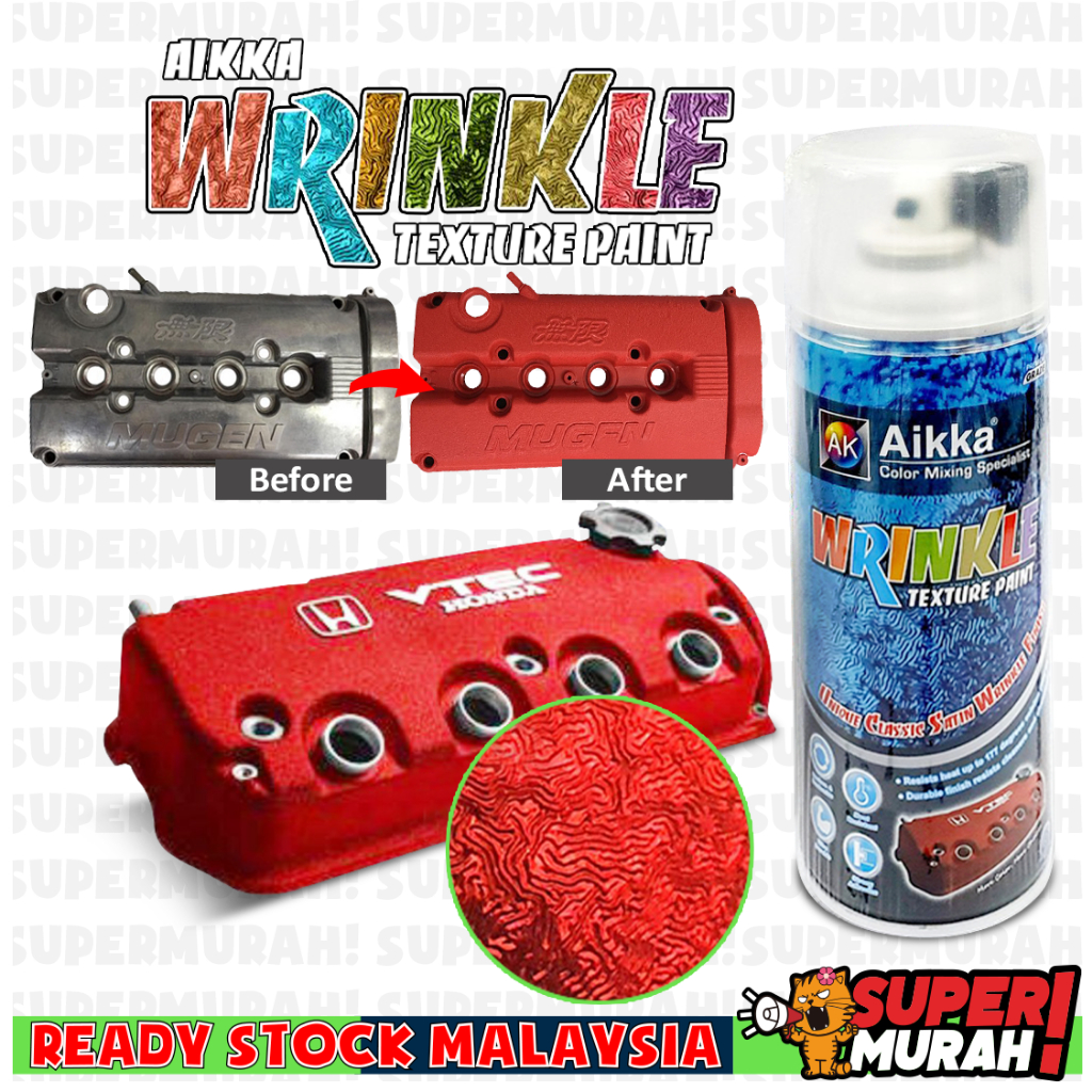 Aikka Wrinkle Aerosol Spray 370g/400ml High Temp Texture Paint Cover ...