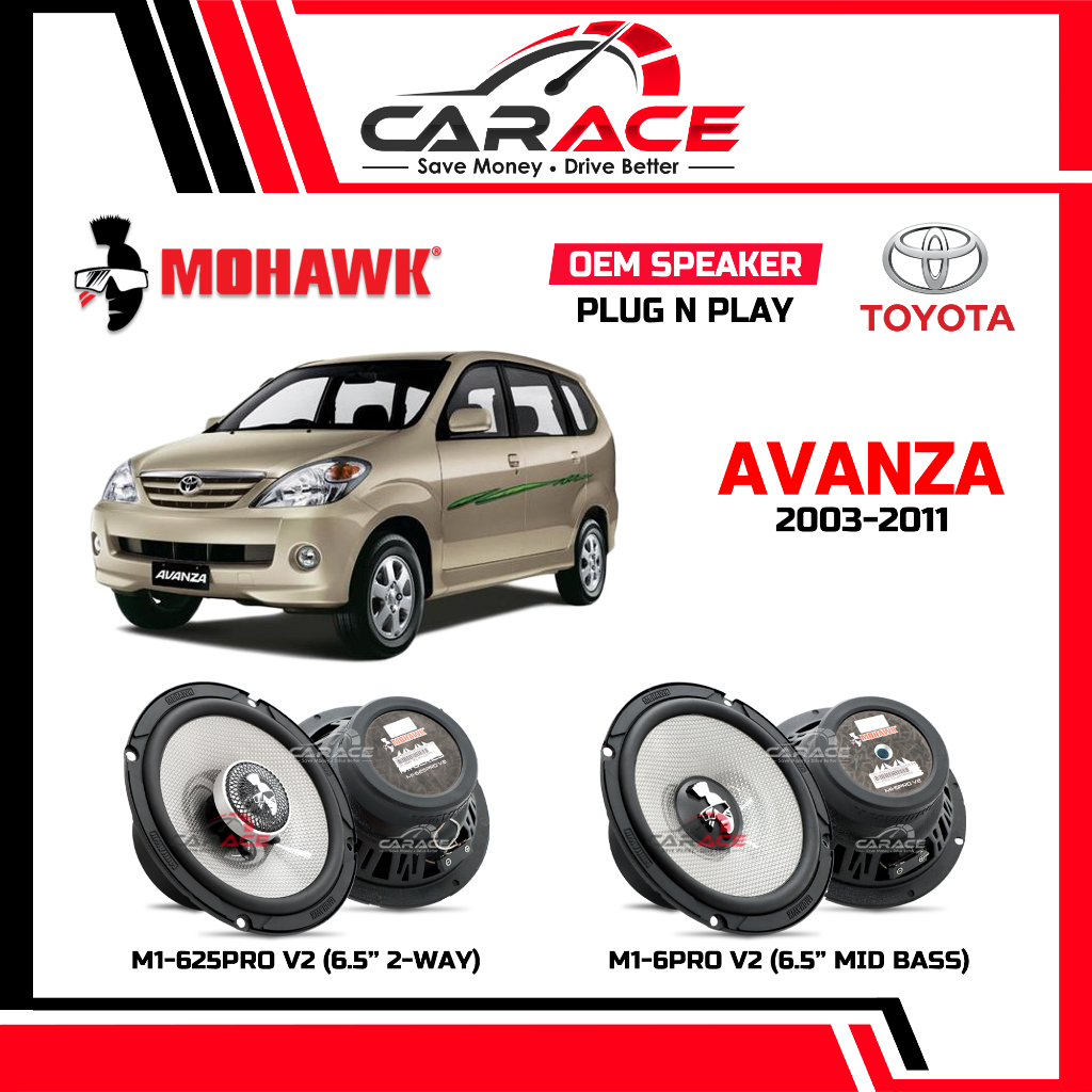 MOHAWK Speaker Avanza Plug and Play Speaker PNP Front Rear Door 6 inch ...