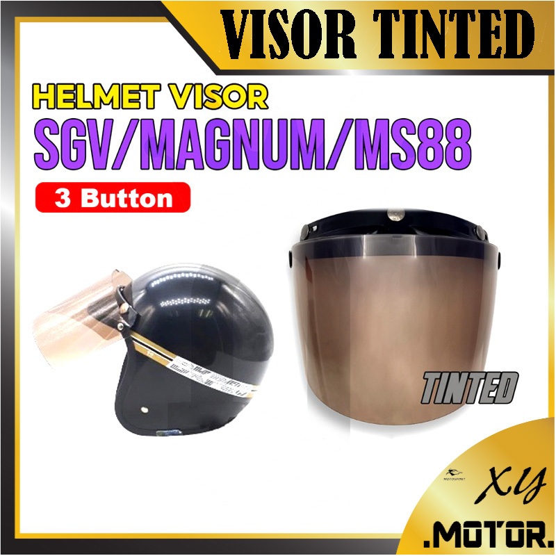 VISOR 3 BUTTON MHR ABS VISOR MS88 SGV MAGNUM HELMET TINTED | Shopee Malaysia