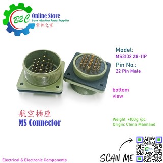 MS3102 28-11P 22Pin Connector Controller Servo Motor Male 22 Position ...