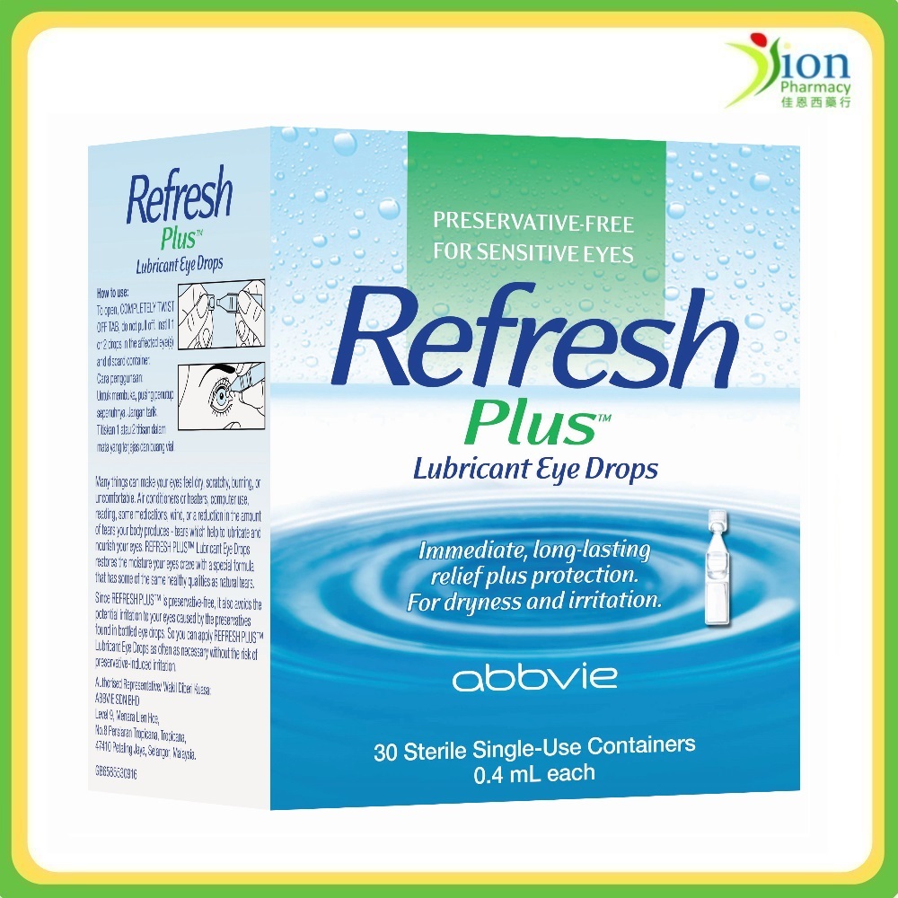 REFRESH PLUS LUBRICANT EYE DROPS 0.4MLX30 VIALS | Shopee Malaysia