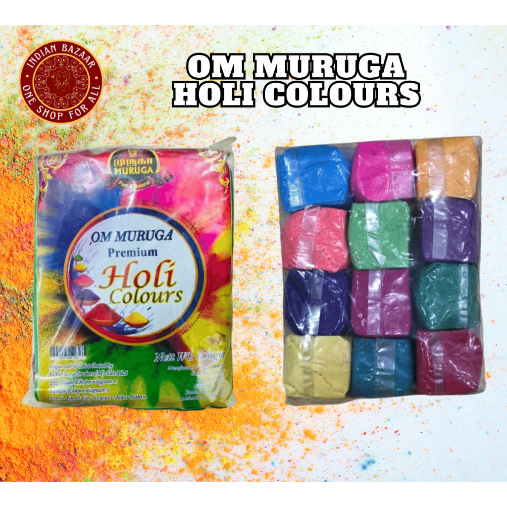 OM MURUGA Rangoli Powder /Holi Powder/Color run powder -12 colors ...